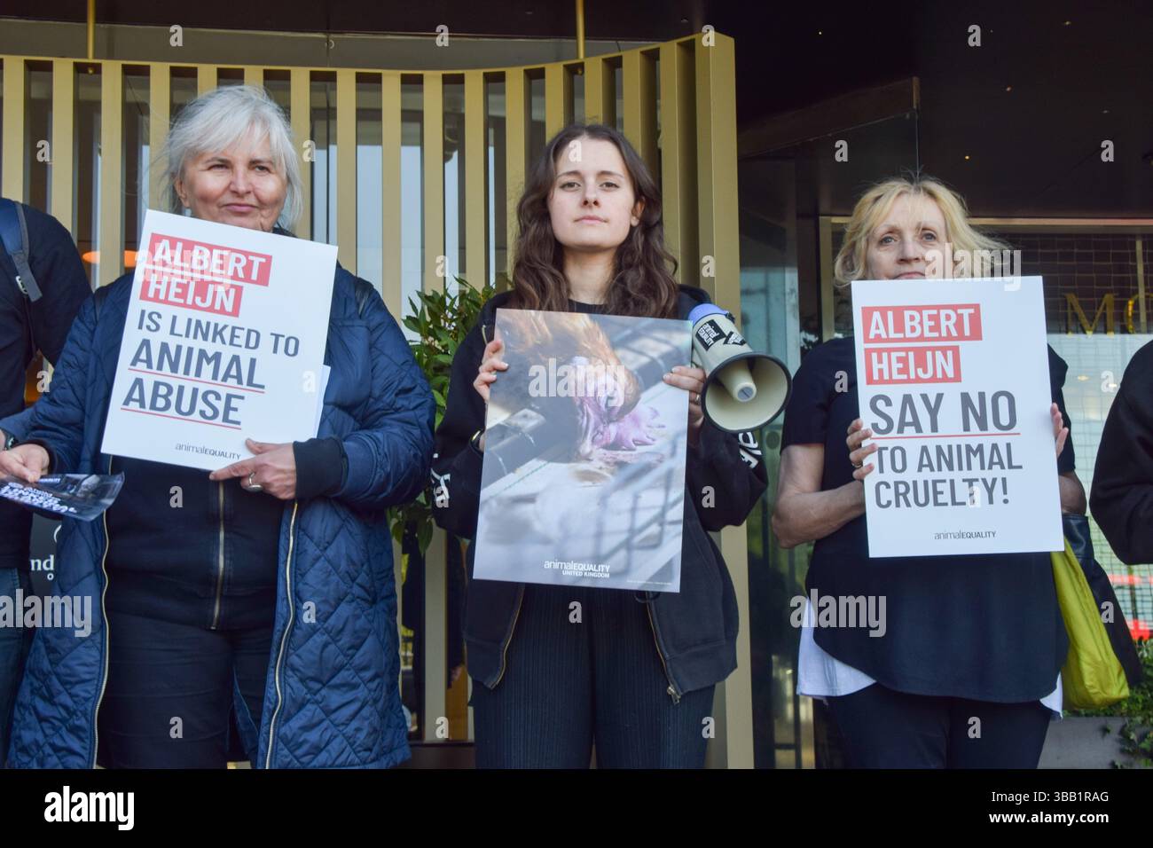 London, UK. 14th May 2025. Activists from the animal rights group ...