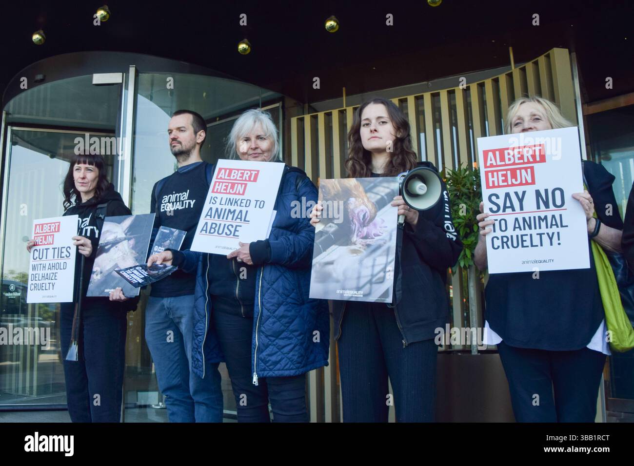 London, UK. 14th May 2025. Activists from the animal rights group ...