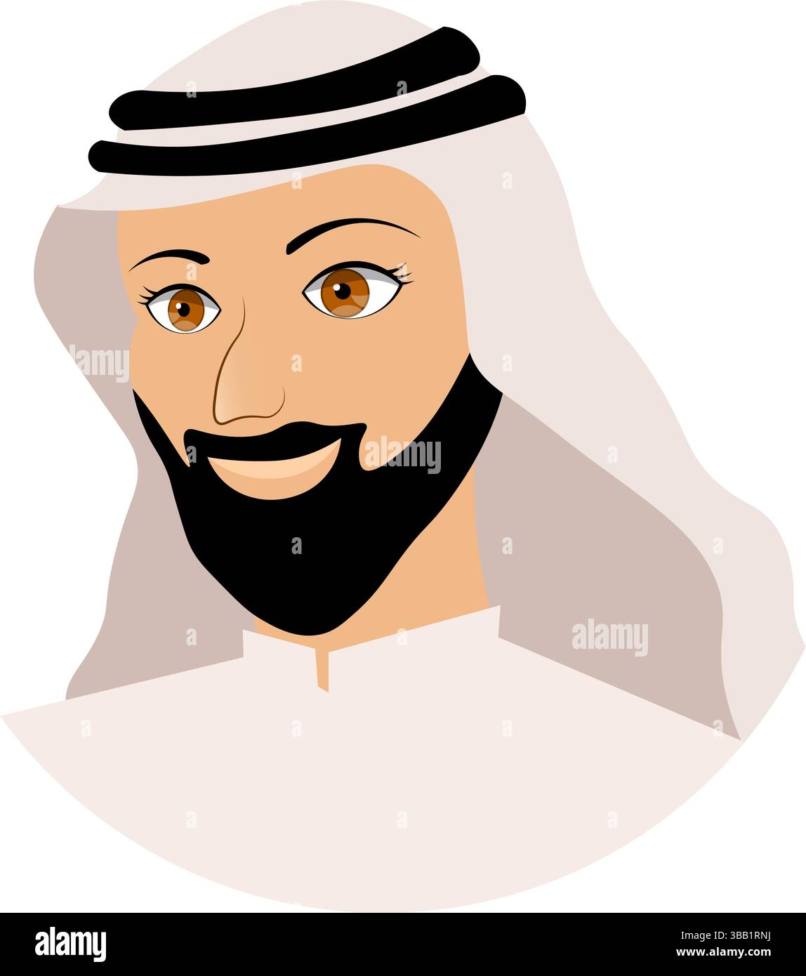 Vector people. Avatar. Arab man smiling in traditional clothes. Vector ...