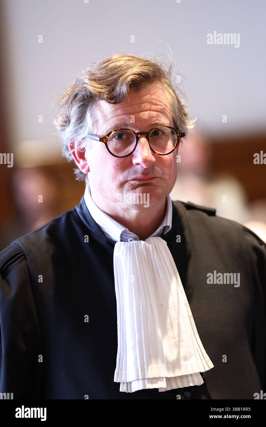 Namur, Belgium. 14th May, 2025. Lawyer Nicolas Devaux pictured during ...