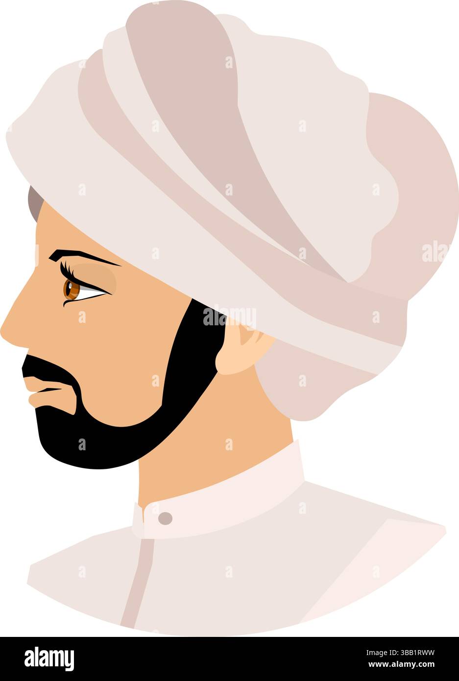 Vector people. Avatar. Young Arab man in profile wearing traditional ...
