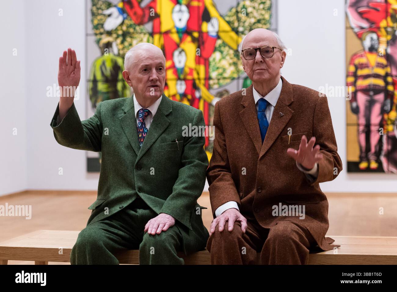 LONDON, UNITED KINGDOM - MAY 14, 2025: Artists Gilbert Prousch (L) and ...