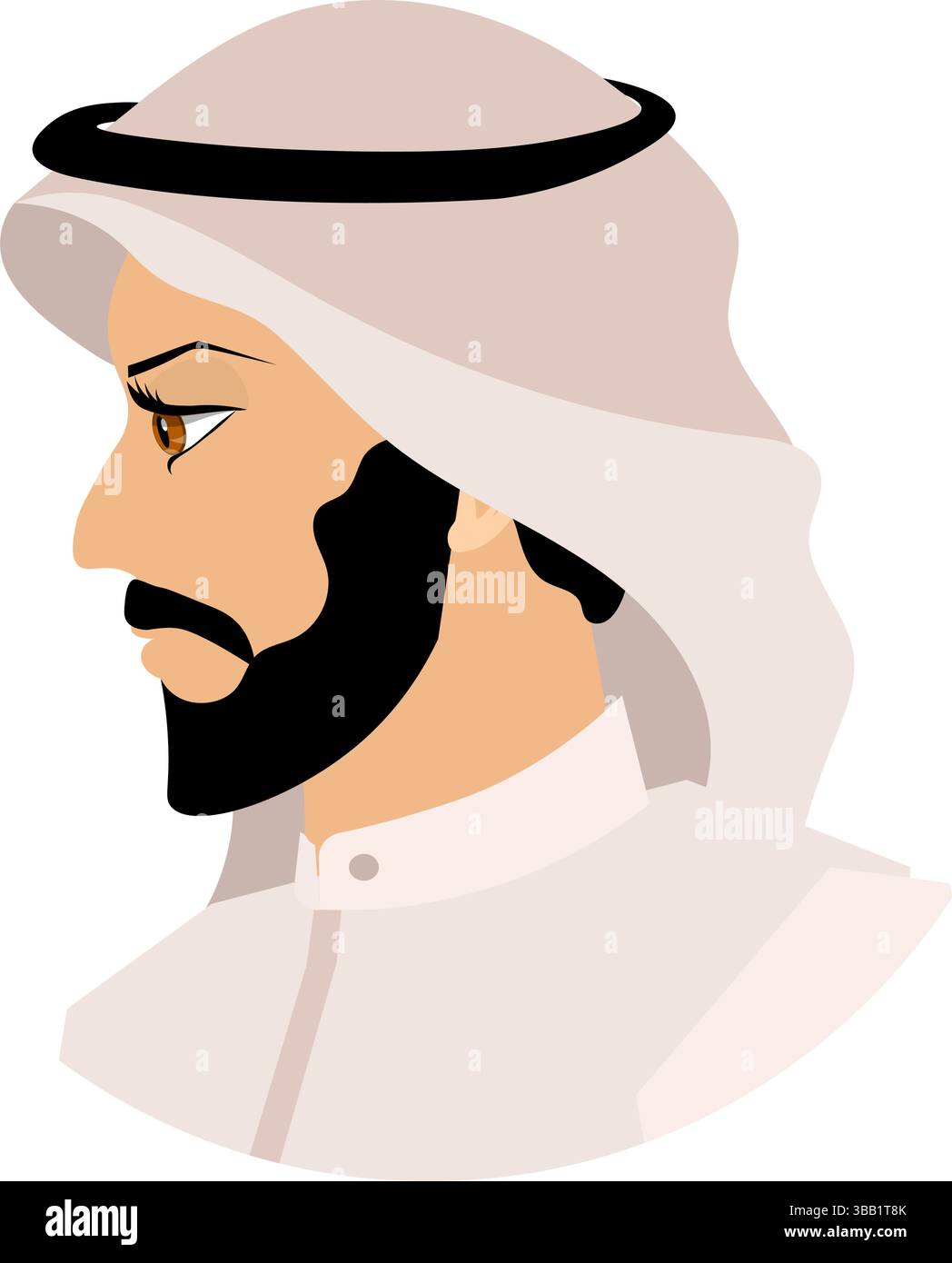 Vector people. Avatar. Arab man in profile in traditional clothing ...