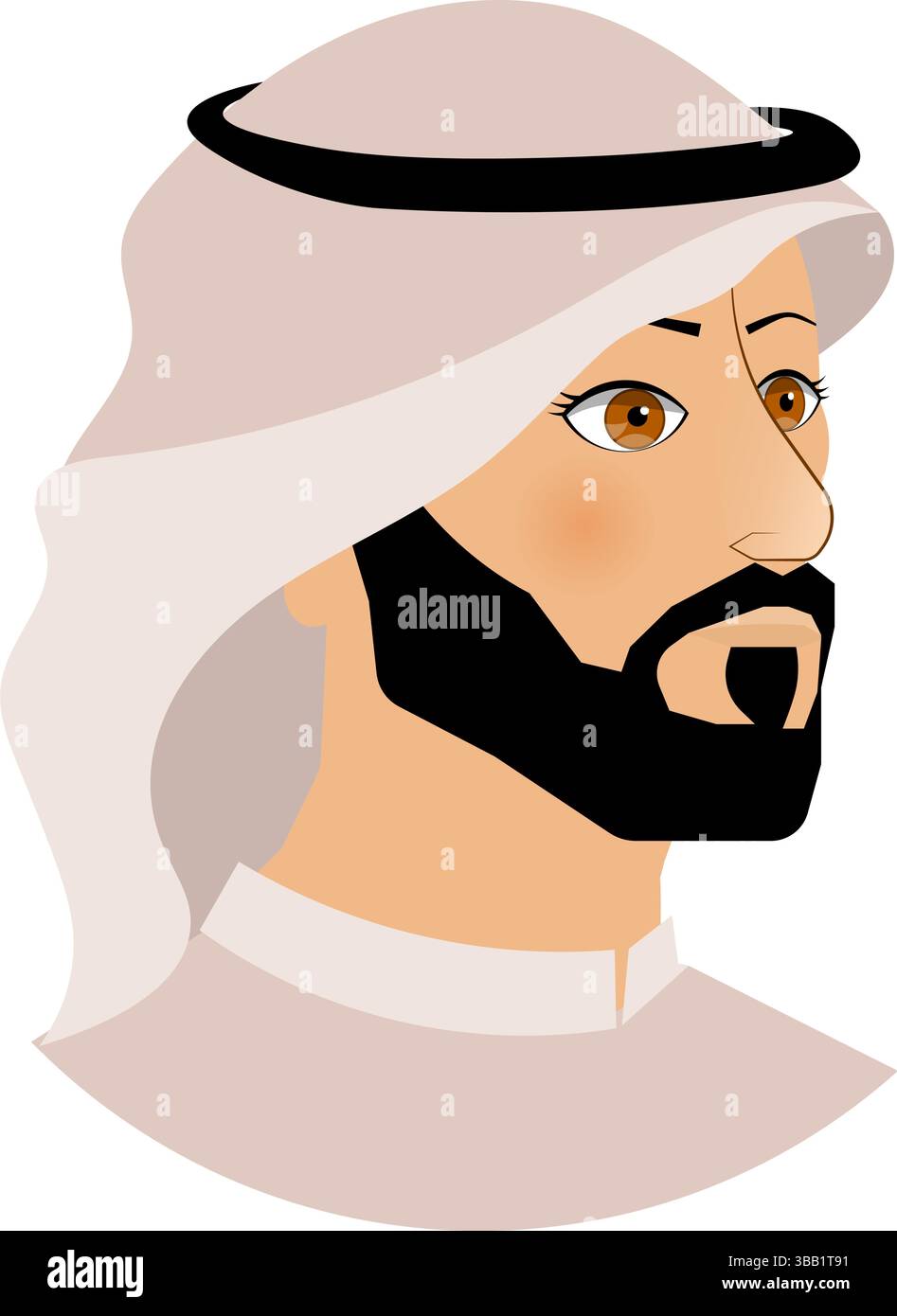 Vector people. Avatar. Serious Arab man in traditional clothing. Vector ...
