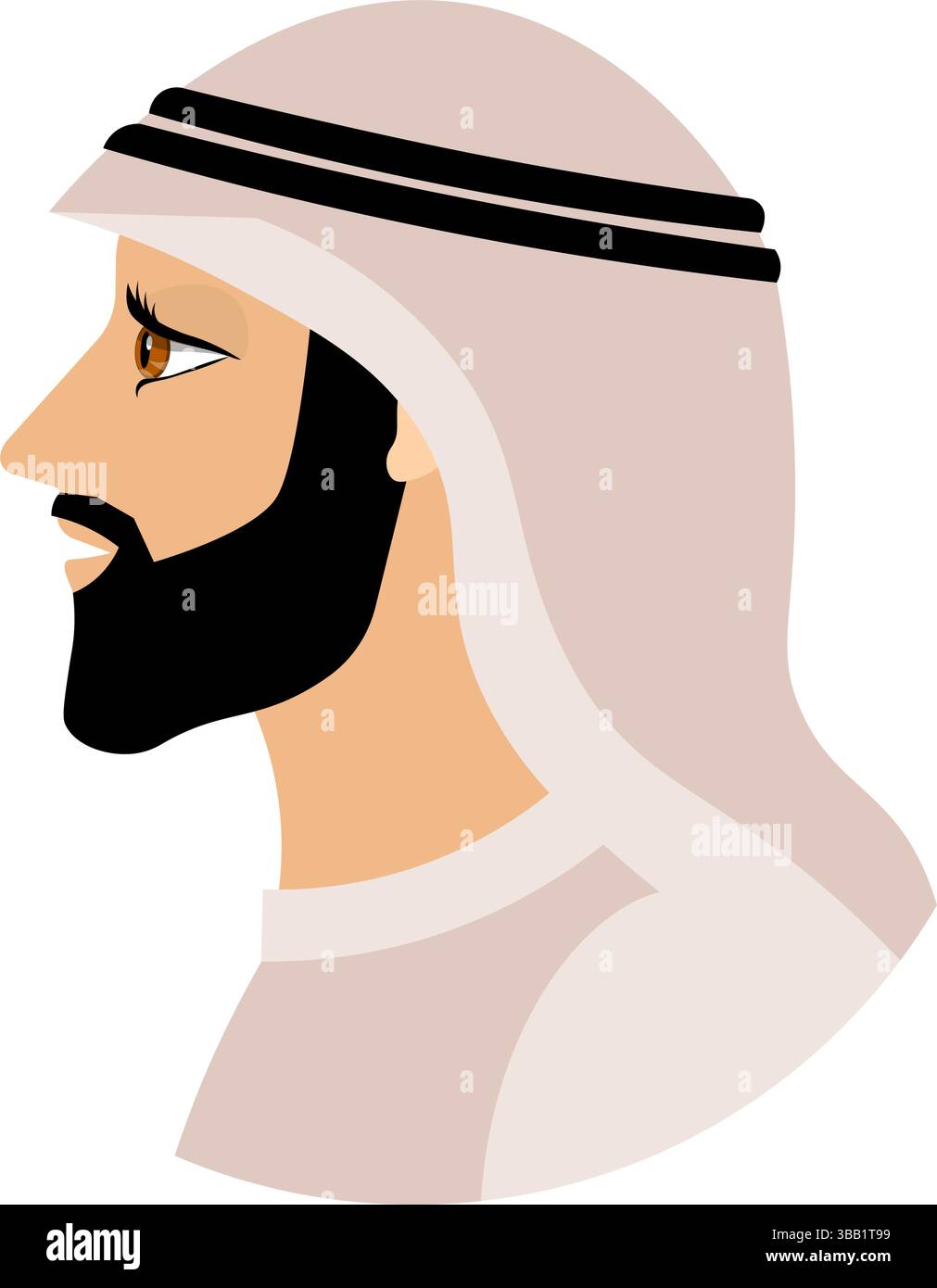 Vector people. Avatar. Profile of an Arab man in traditional clothing ...