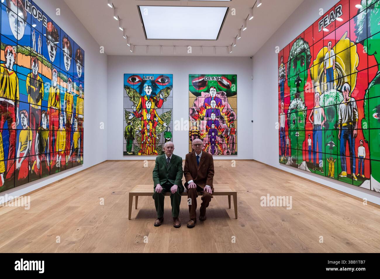 LONDON, UNITED KINGDOM - MAY 14, 2025: Artists Gilbert Prousch (L) and ...