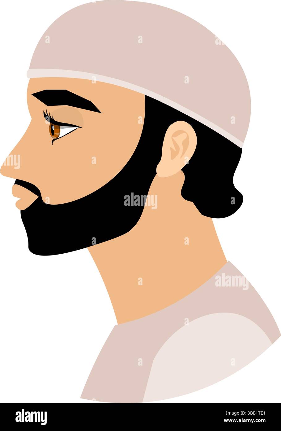 Vector people. Avatar. Profile of a man in traditional Muslim clothing ...