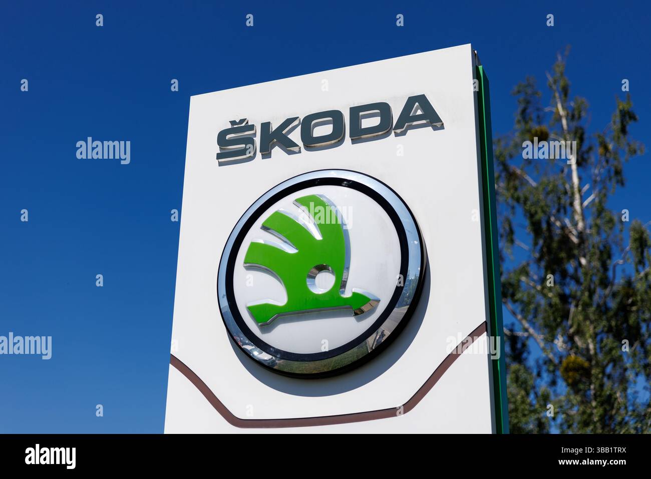 Munich, Germany. 12th May, 2025. The brand logo and the lettering of ...