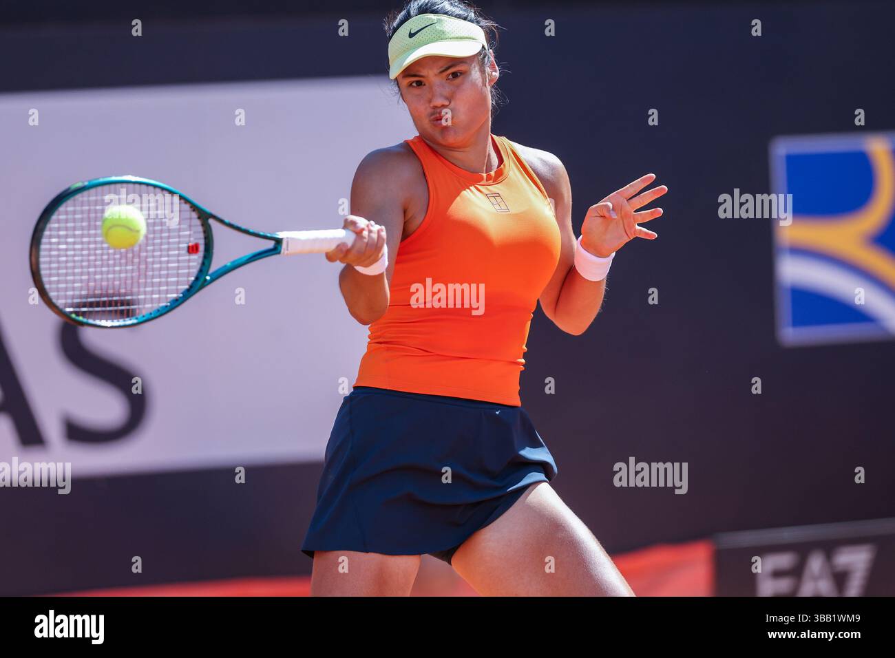 Emma Raducanu (GBR) rank 49 seen in action with Gauff Coco (USA) rank 3 ...