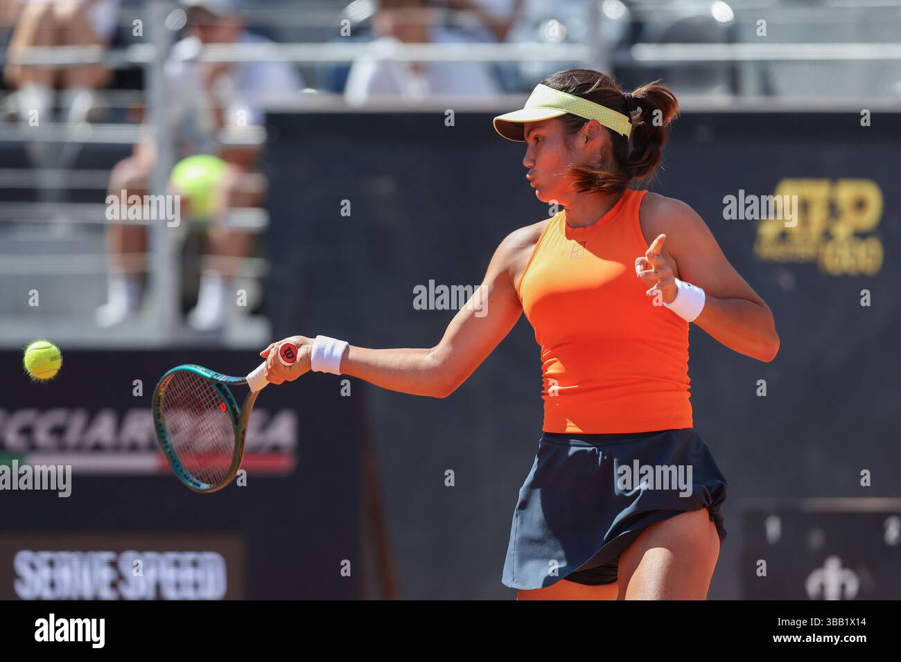 Emma Raducanu (GBR) rank 49 seen in action with Gauff Coco (USA) rank 3 ...