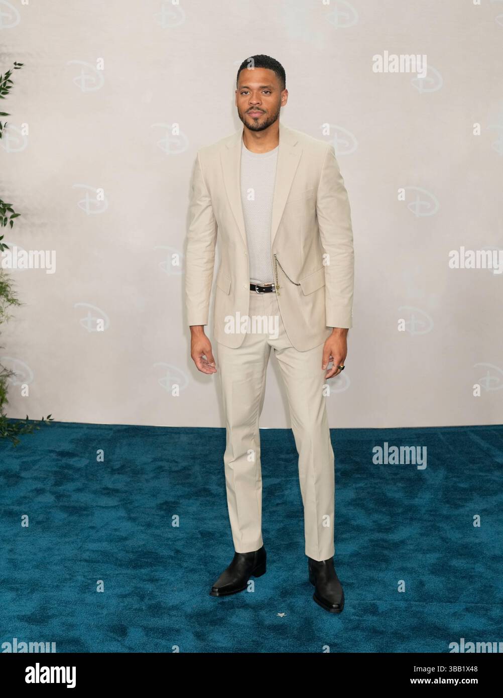 Deric Augustine attends the 2025 Disney Upfront, held at the Jacob Javitz Center in New York ...