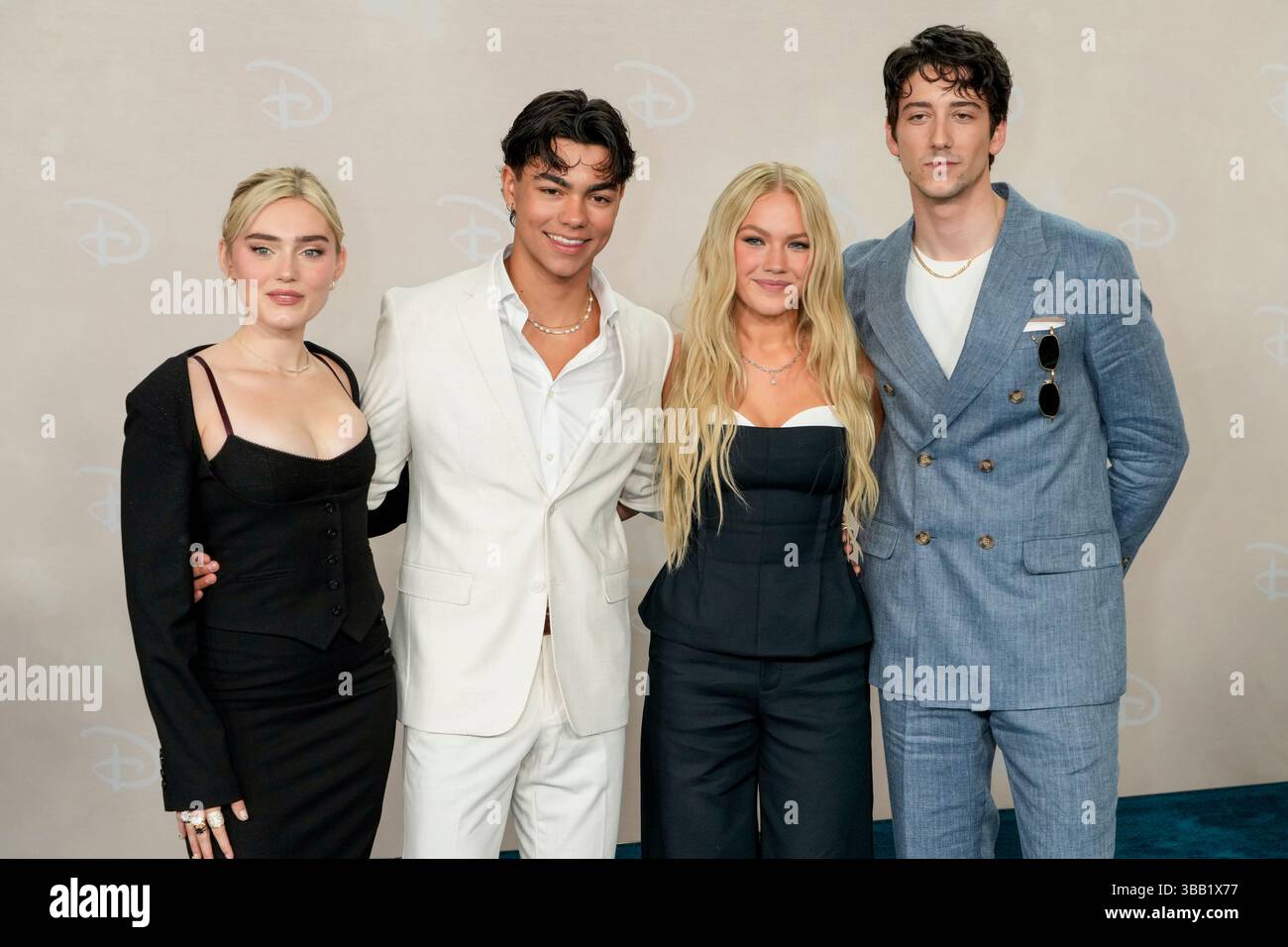 L-R: Meg Donnelly, Malachi Barton, Freya Skye, Milo Manheim attends the 2025 Disney Upfront ...