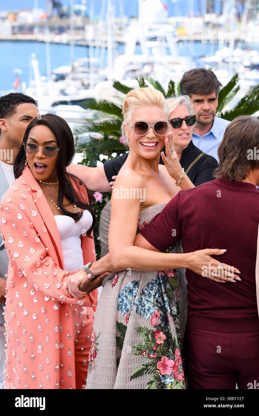 Italy. 14th May, 2025. Angela Bassett, Hannah Waddingham 78th Cannes ...