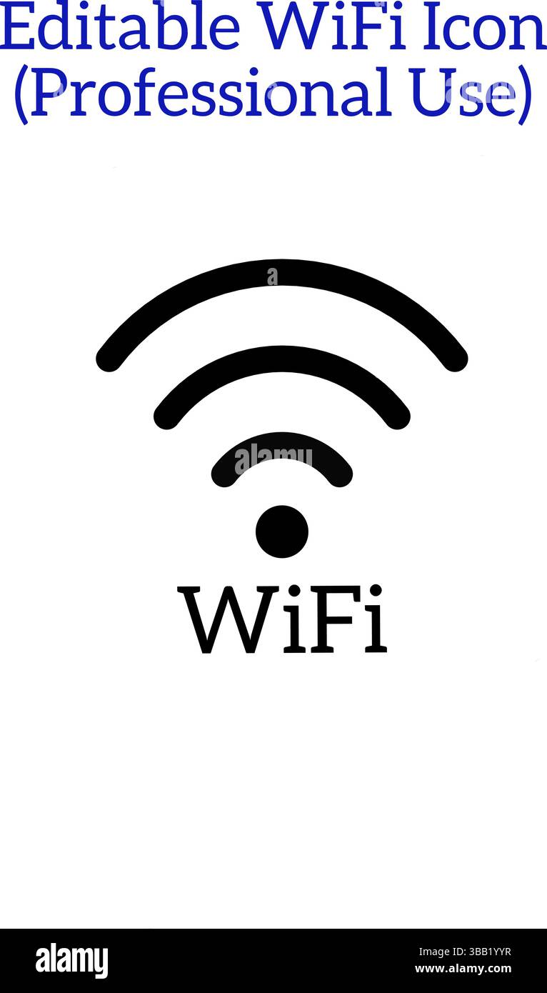 Wifi Icon Vector Professional Wireless Signal Symbol For Internet And Network Ui Design Stock