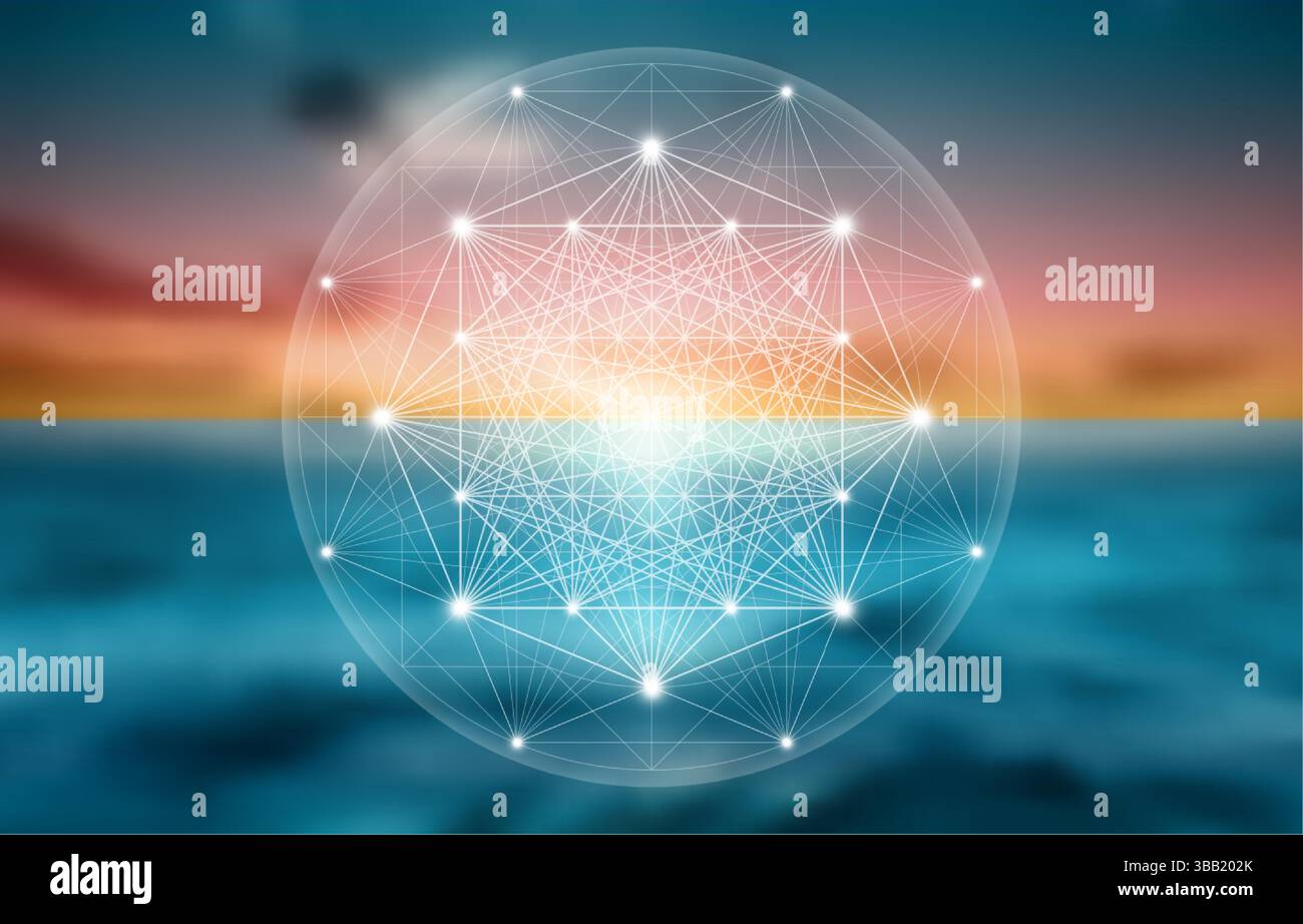 Sacred Geometry symbol, wireframe style. Geometric mystic mandala of ...