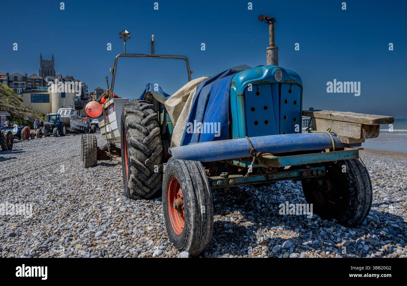 Tractors on Cromer Beach Cromer England Stock Photo - Alamy