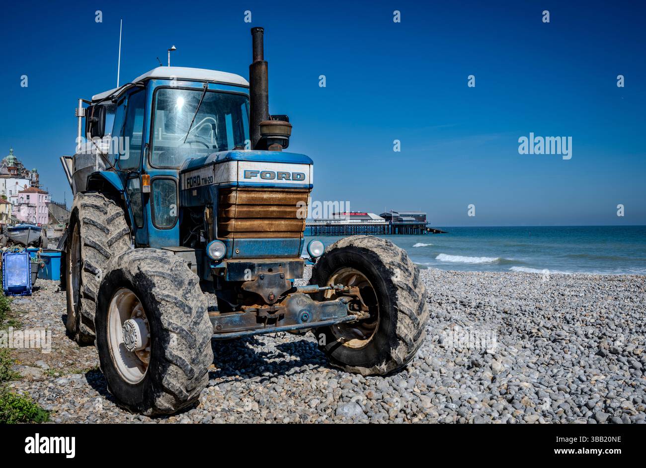 Tractors on Cromer Beach Cromer England Stock Photo - Alamy