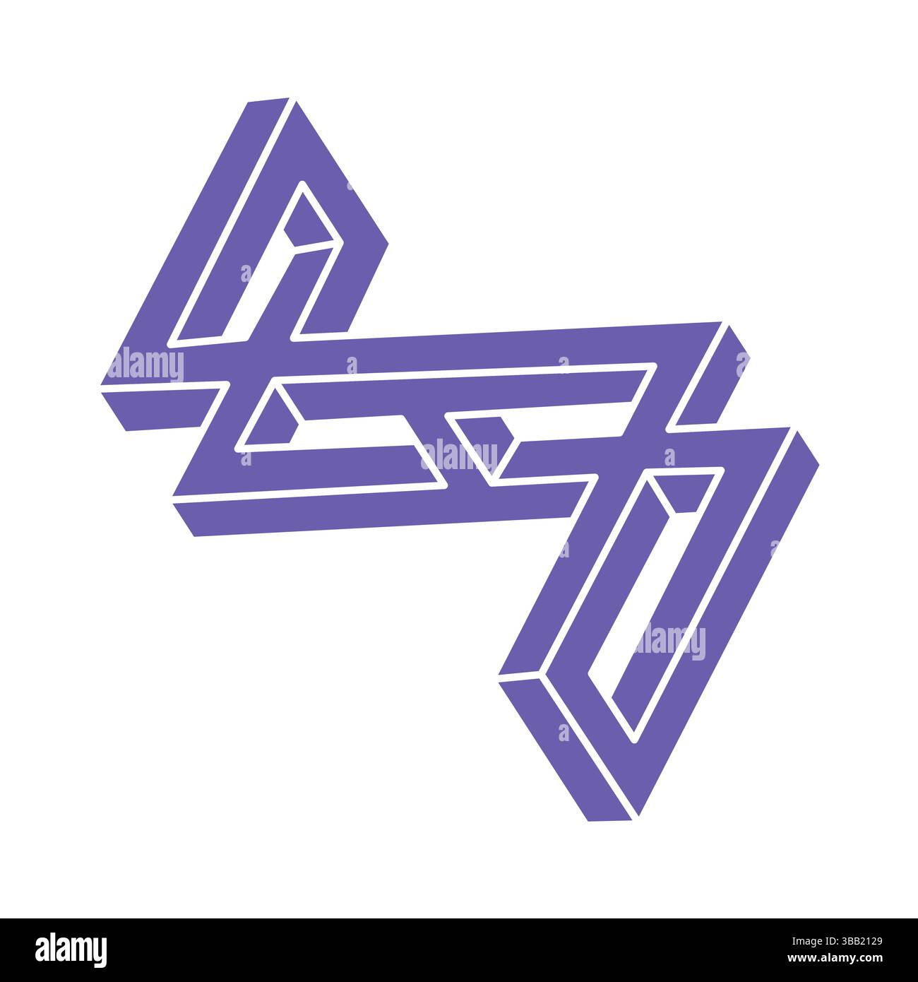 Impossible shapes, optical illusion logo, vector. Optical art objects ...