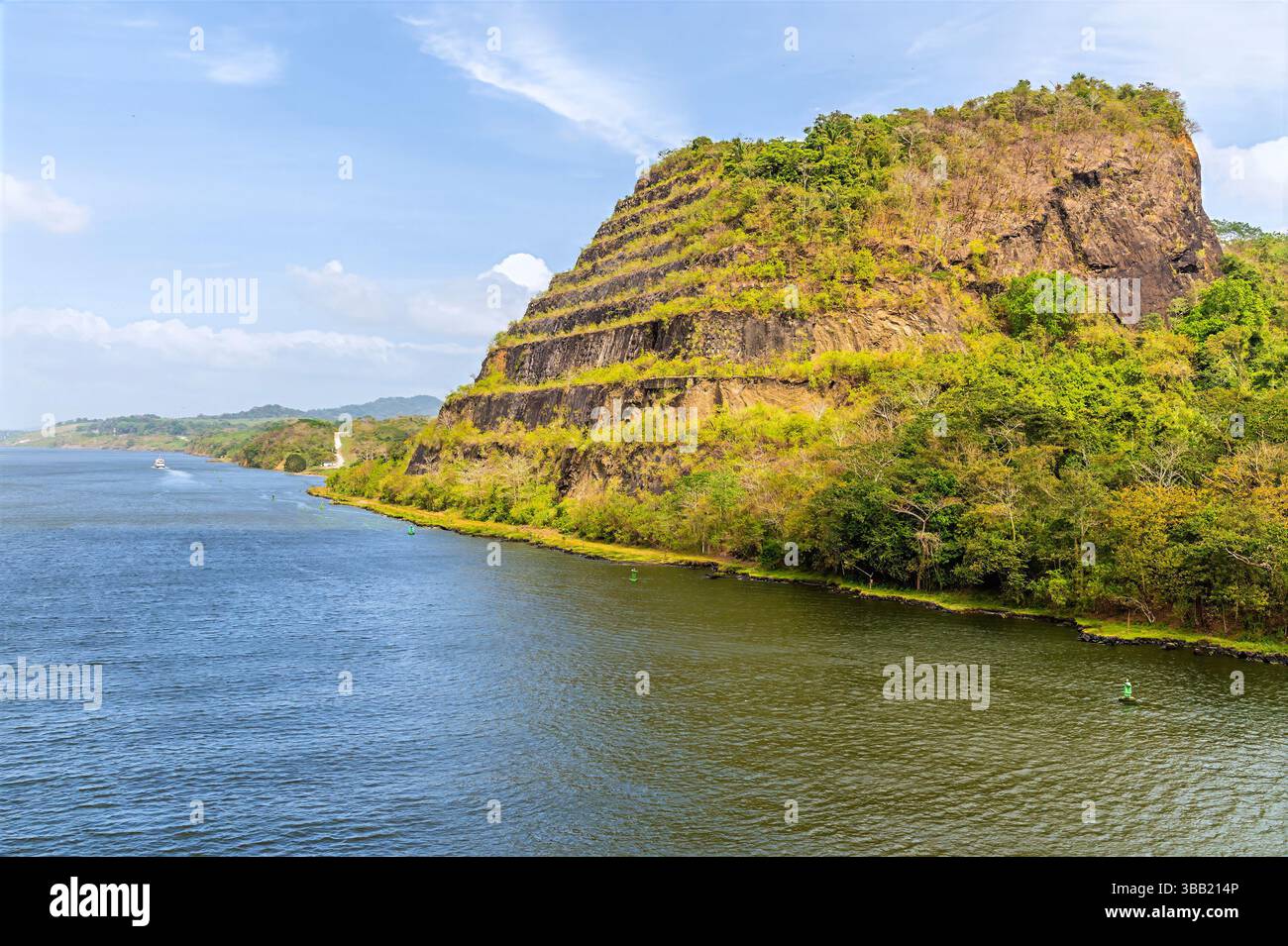 A view of Gold Hill in the Culebra cutting on the Panama Canal in ...
