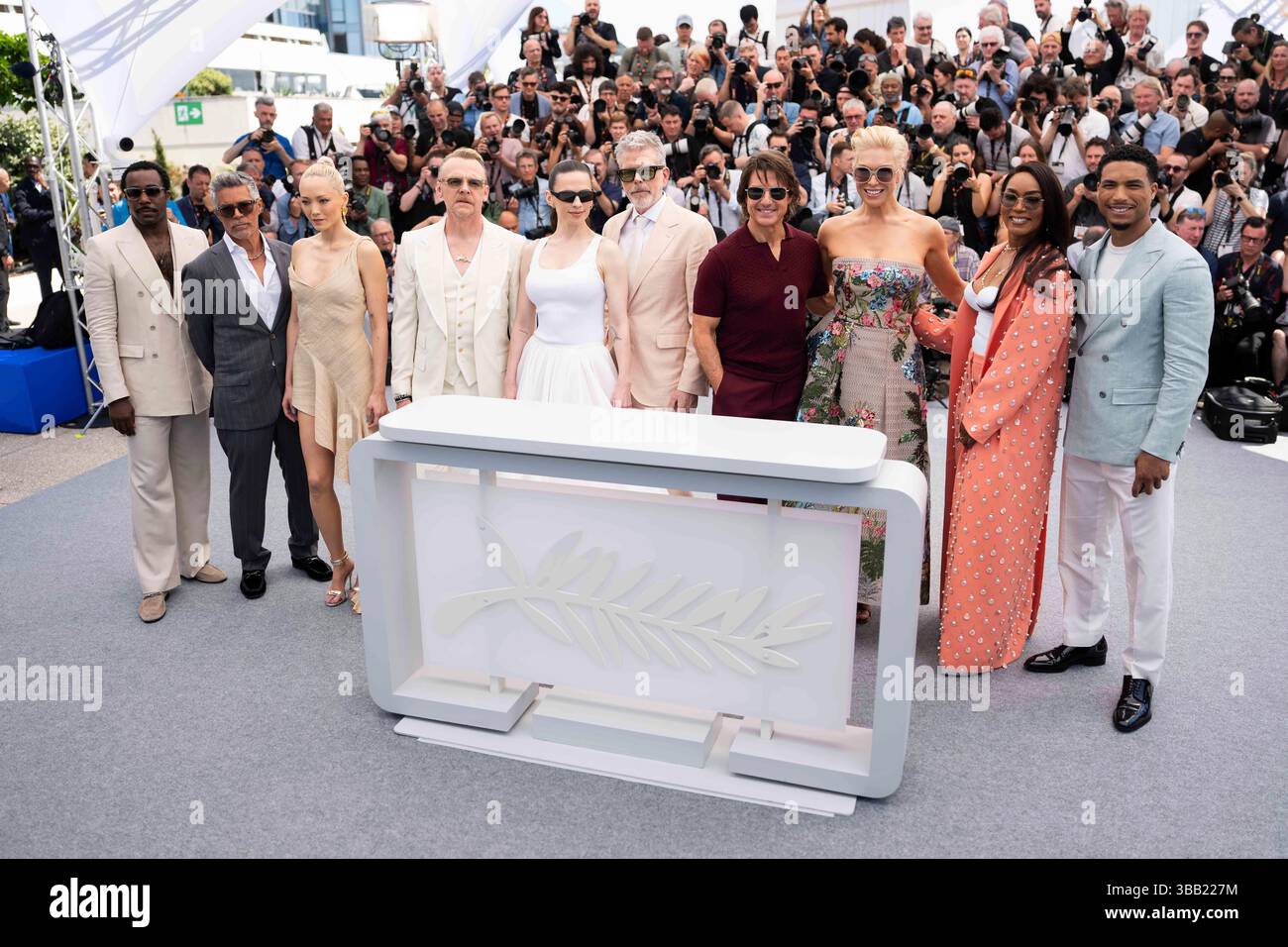 Tramell Tillman, from left, Esai Morales, Pom Klementieff, Simon Pegg ...