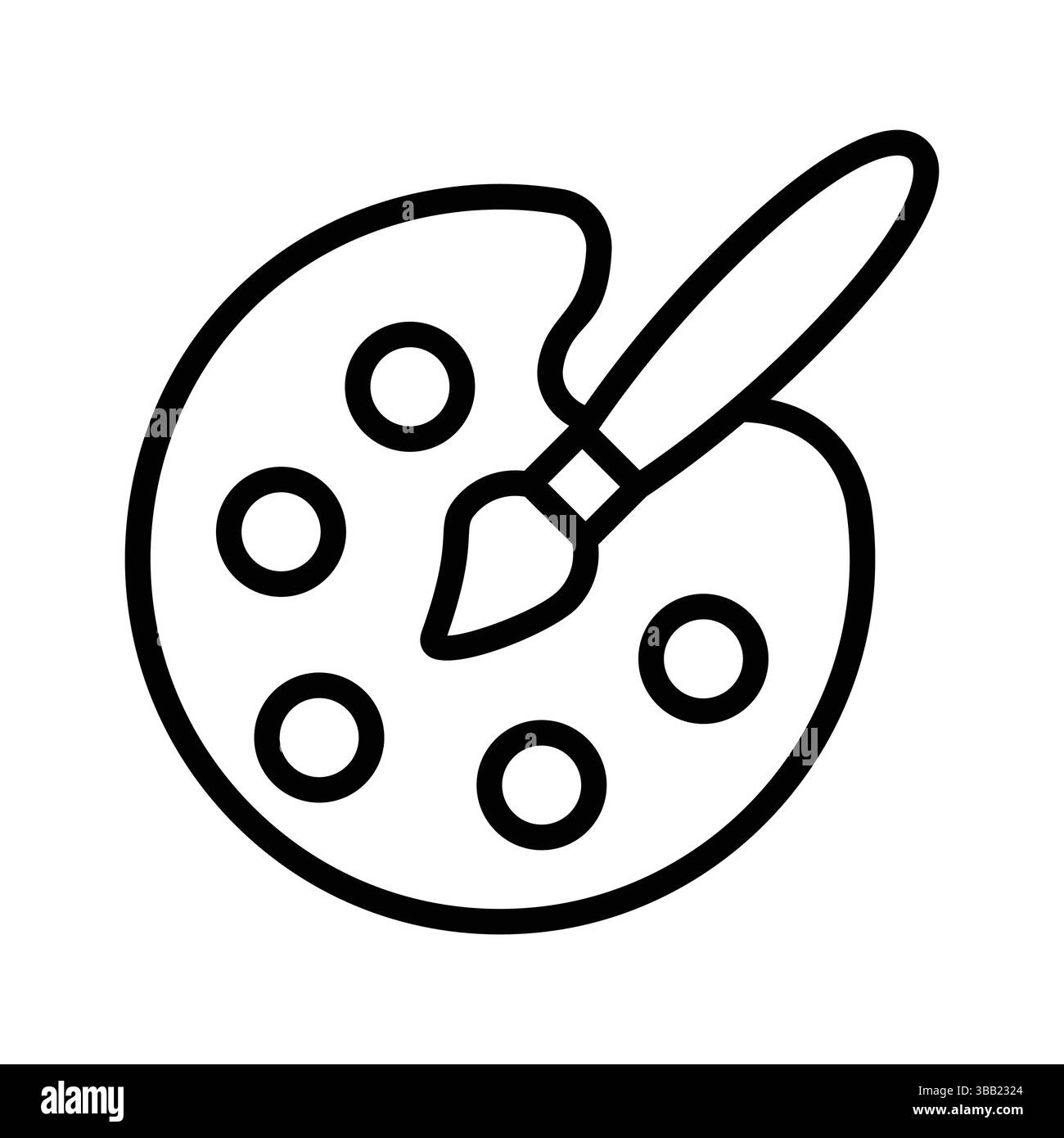 Paint brush with color palette, icon of color palette, painting tools ...