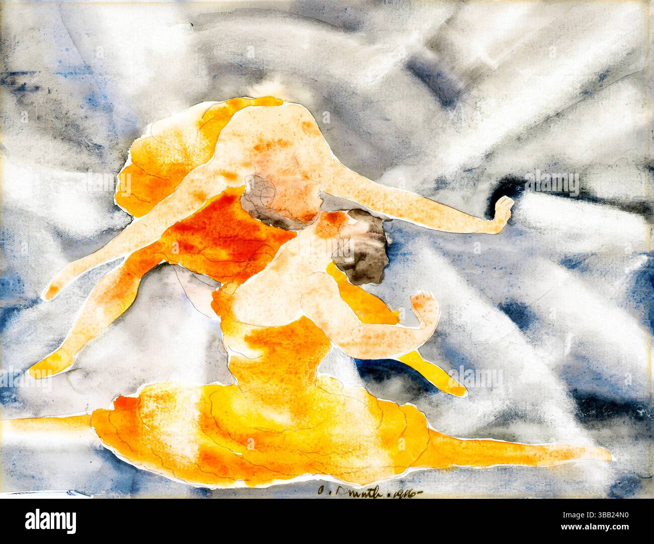 High-resolution scan of Charles Demuth's Two Women Acrobats, 1920s ...