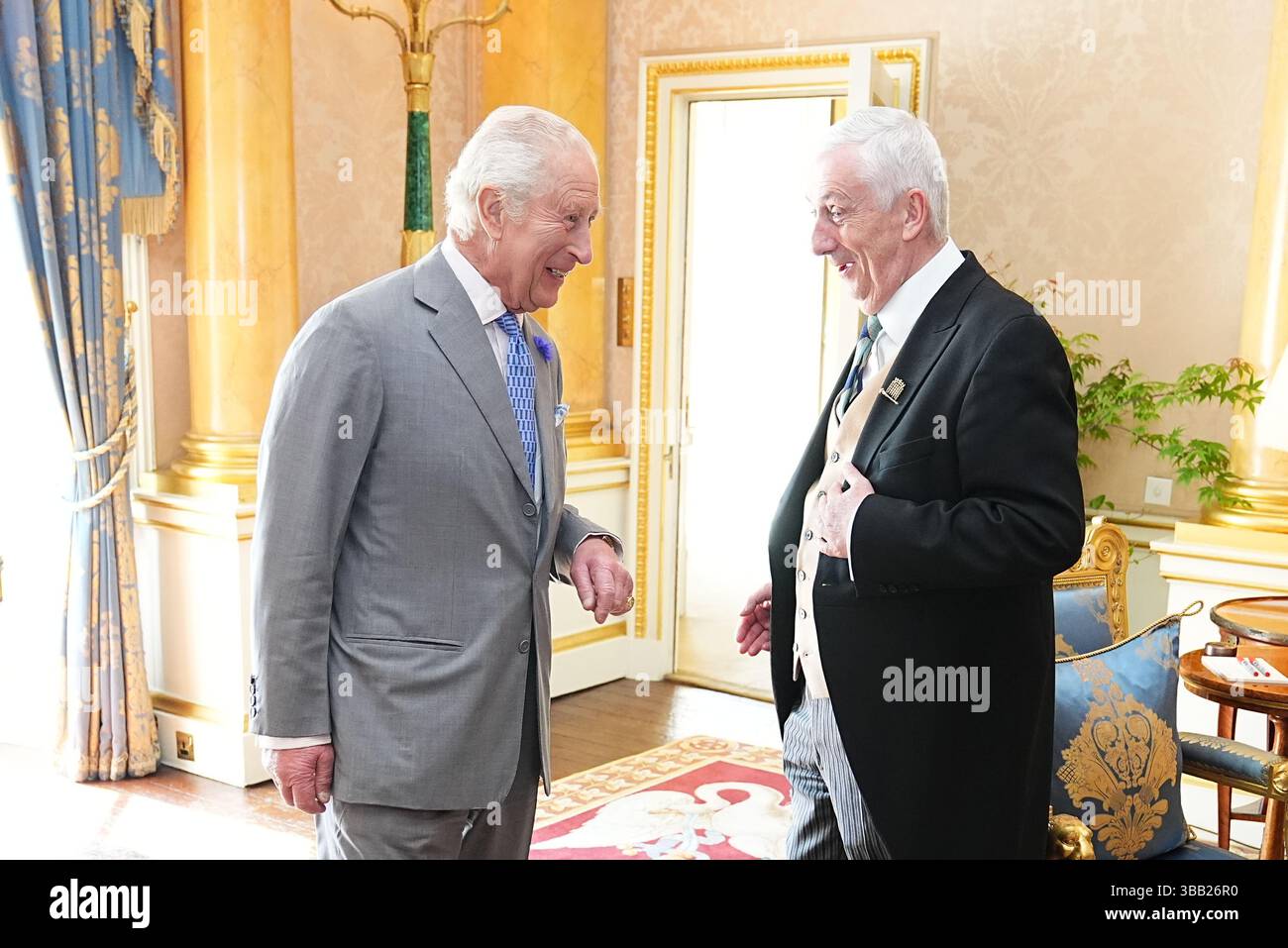 King Charles III holds an audience with The Rt. Hon. Sir Lindsay Hoyle ...