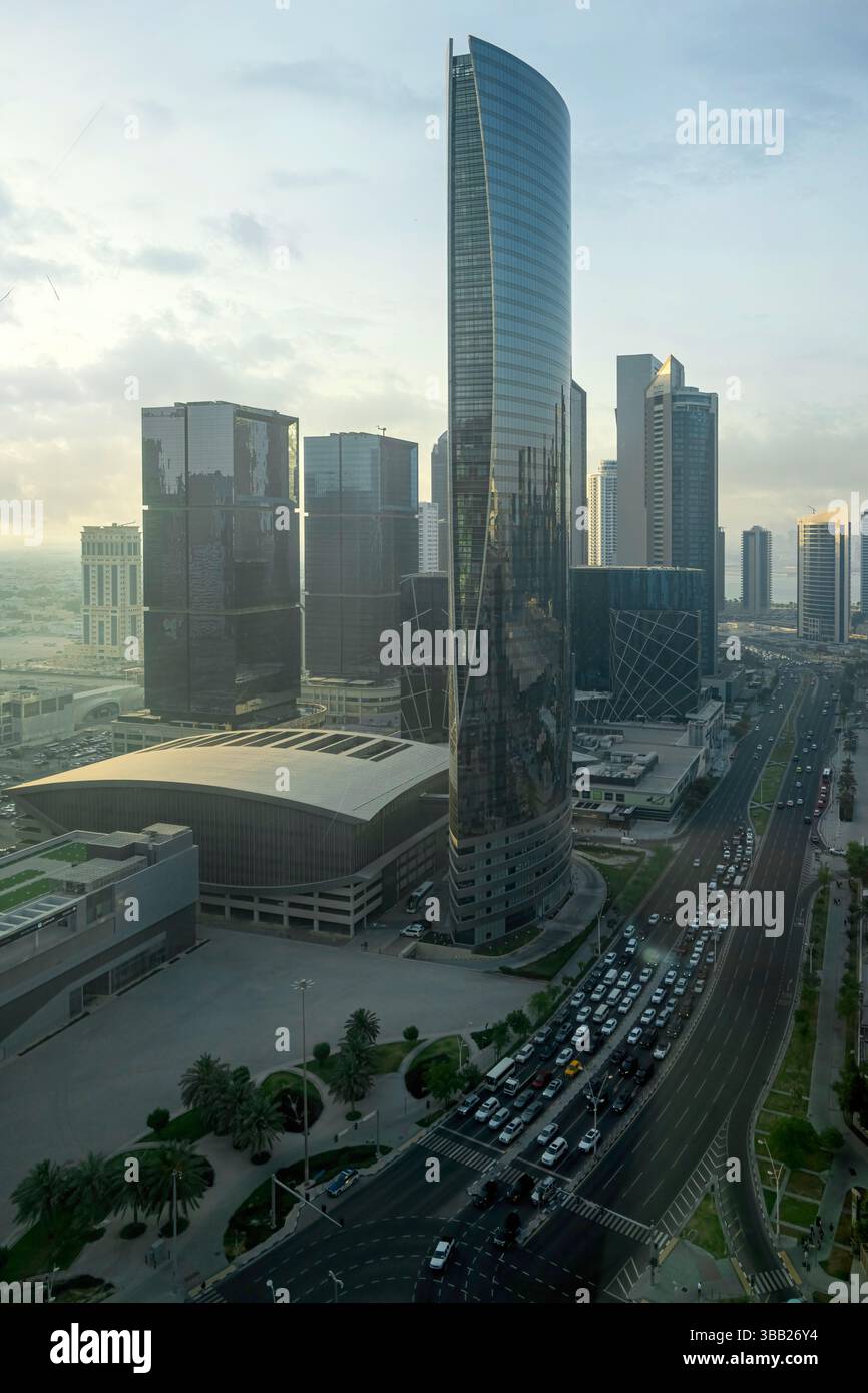 QNT Qatar Navigation Tower in West Bay Doha Qatar Stock Photo - Alamy