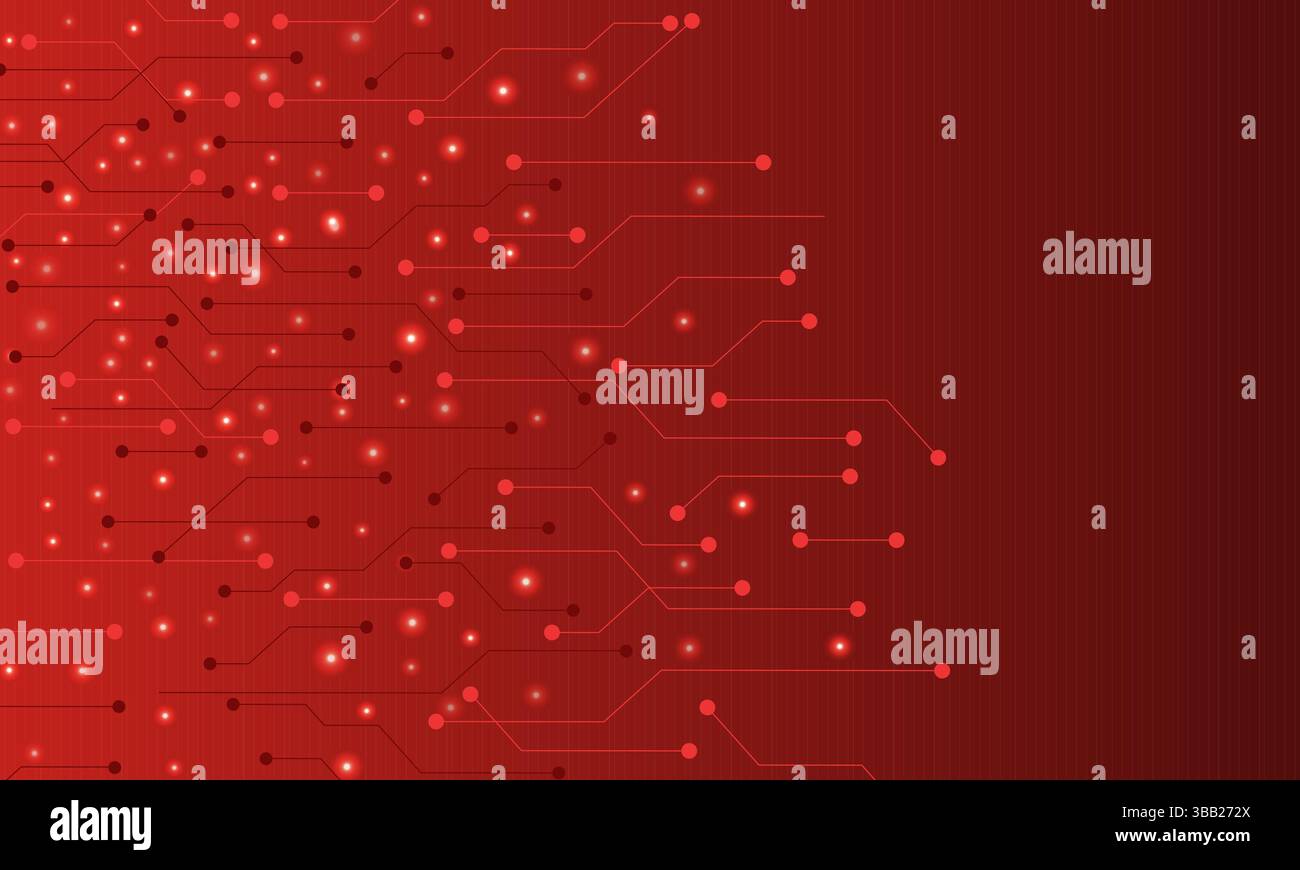 Vector abstract red electronic circuit technology background Stock ...