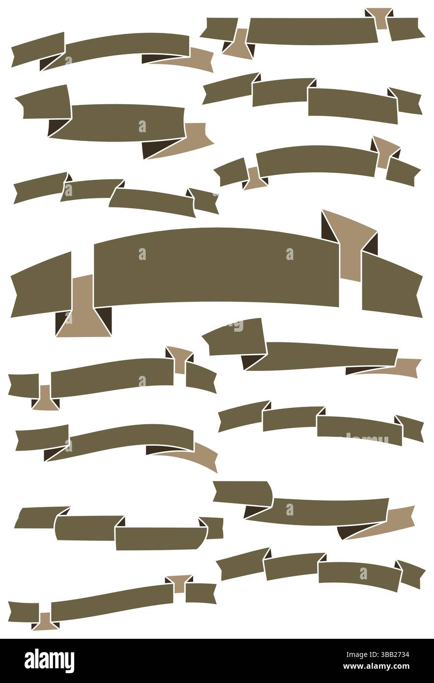 Set of fifteen grey cartoon ribbons and banners for web design. Great ...