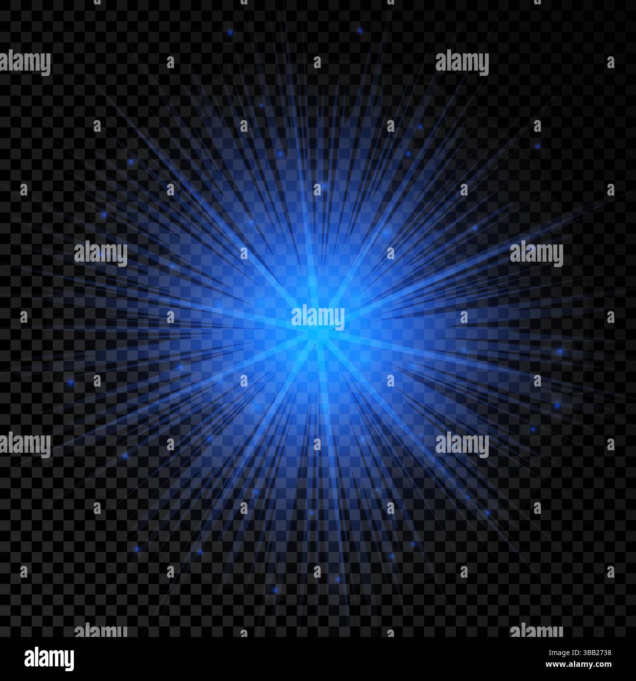 Light effect of lens flares. Blue glowing lights starburst effects with sparkles on a ...