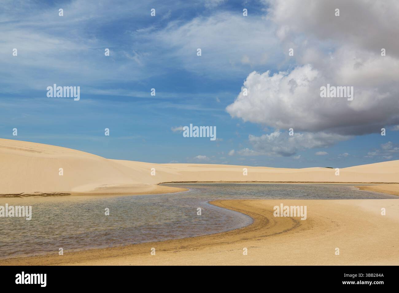 Lagoons in the desert of Lencois Maranhenses National Park, Brazil ...