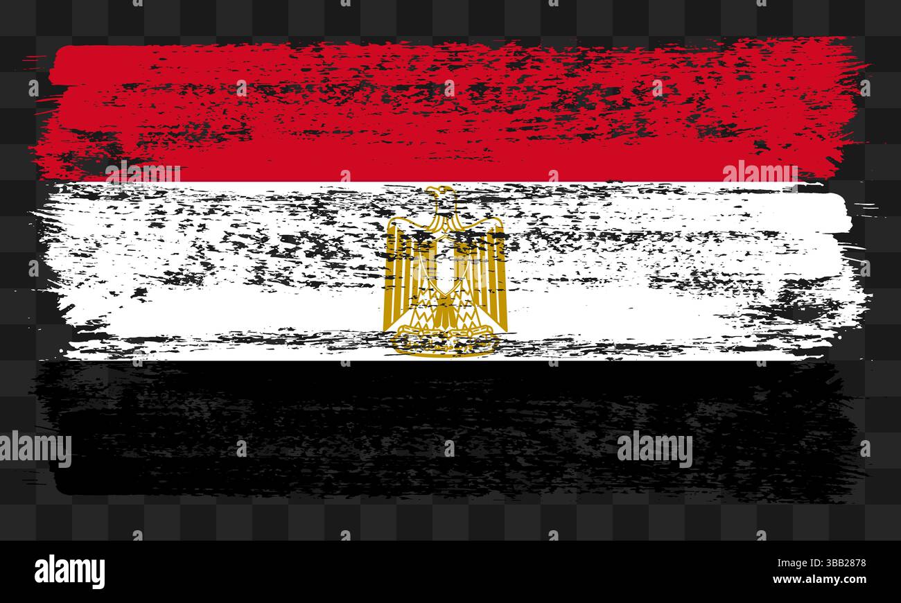 Vector Egypt flag in grunge style on transparent background Stock ...