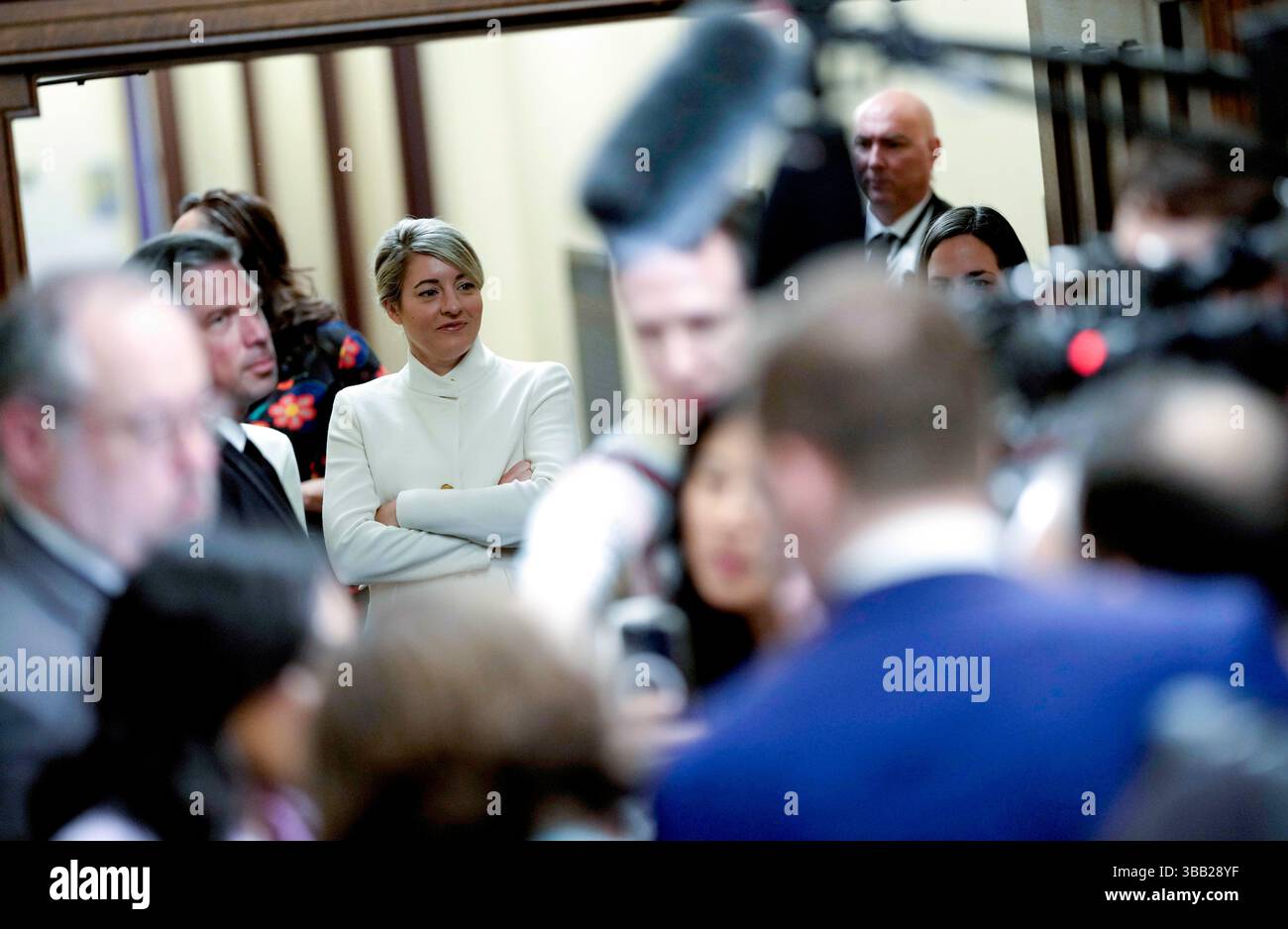 Ottawa, Can. 14th May, 2025. Minister of Industry Melanie Joly arrives ...