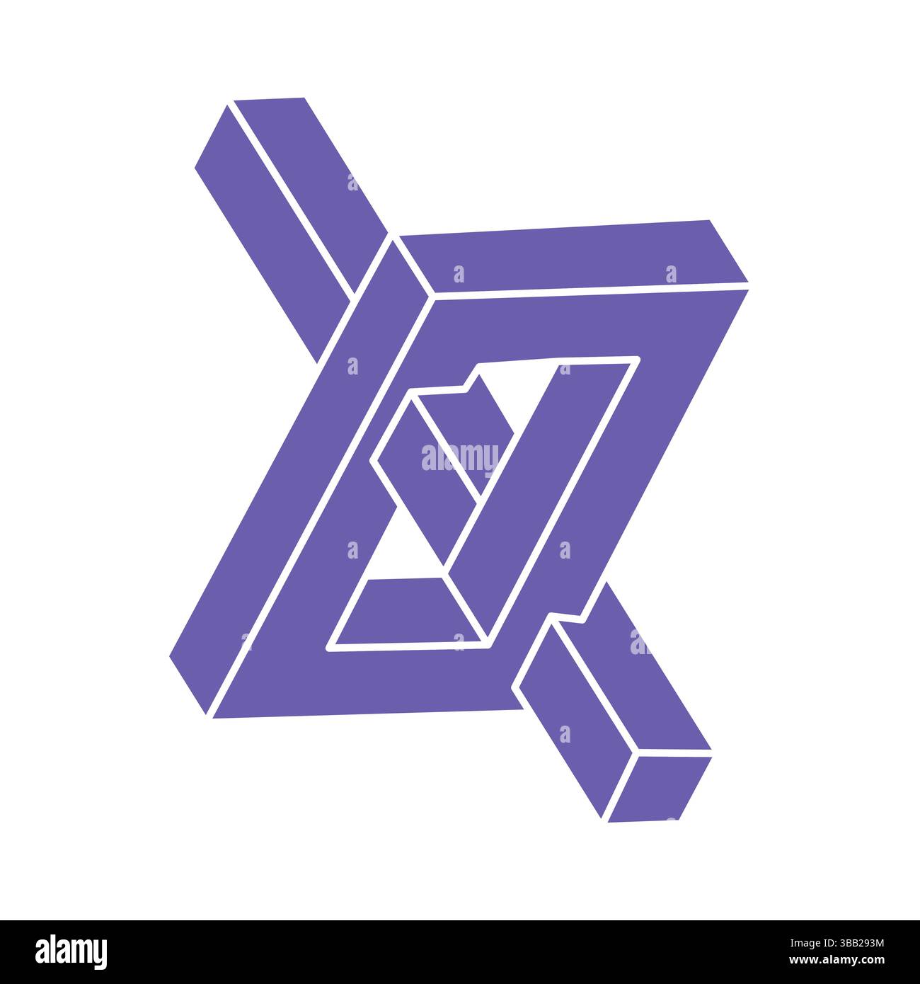 Optical illusion logo. Impossible shapes. Sacred geometry figures. Abstract eternal geometric ...