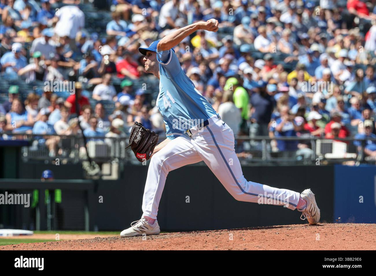 Kansas City, MO, USA. 11th May, 2025. Kansas City Royals relief pitcher ...