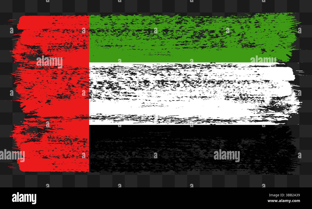 Vector UAE flag in grunge style on transparent background Stock Vector ...