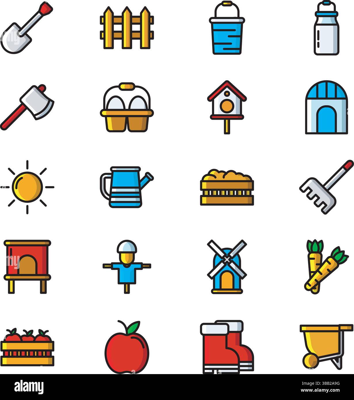 Agriculture Icons Set – Farming, Crops, Tools, and Sustainable Food ...