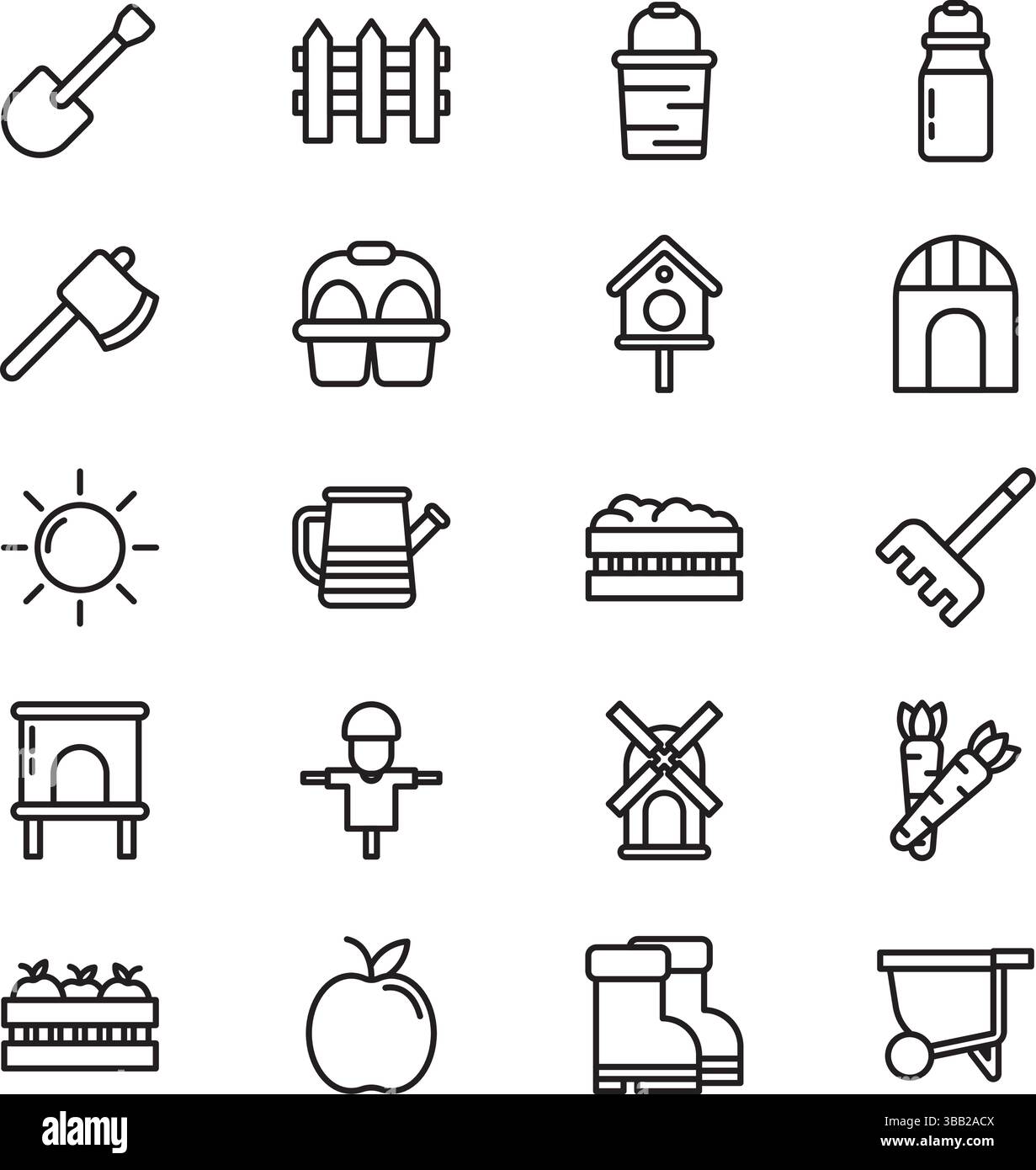 Agriculture Icons Set – Farming, Crops, Tools, and Sustainable Food ...