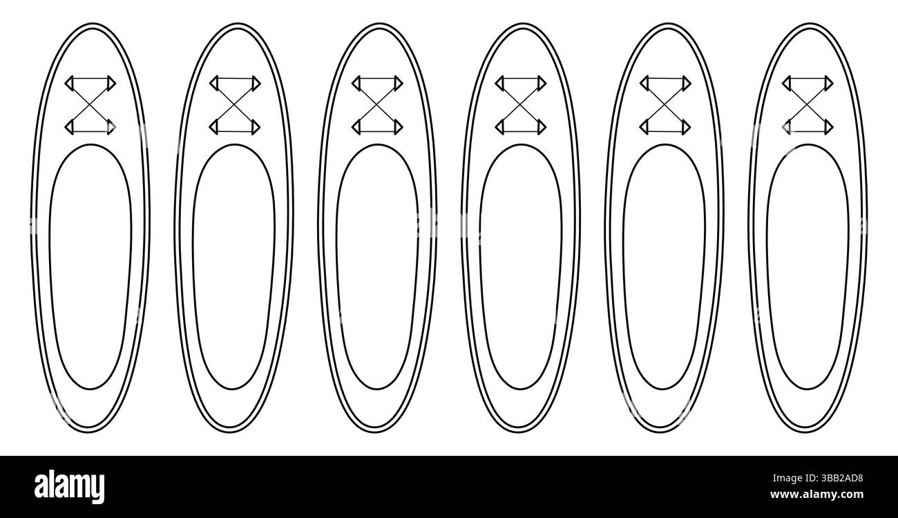 Coloring page with summer outline vector drawing set of surfboard ...