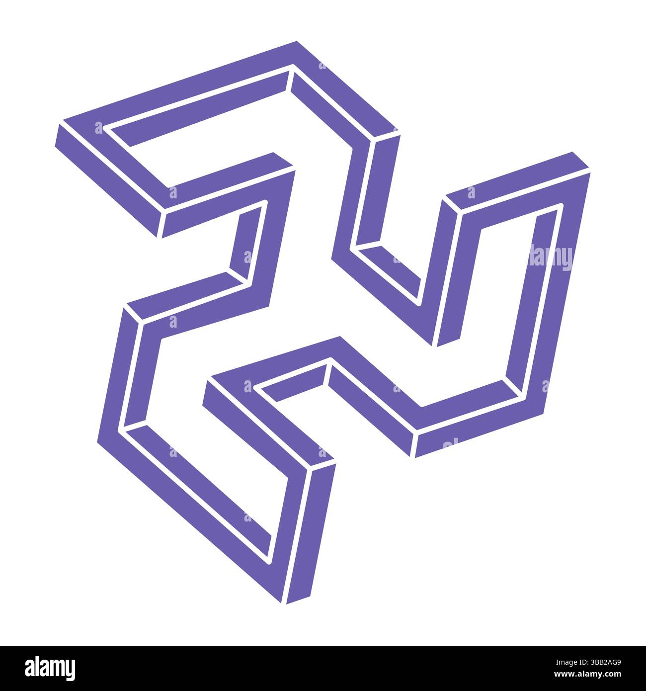 Optical illusion logo. Impossible shapes. Sacred geometry figures. Abstract eternal geometric ...