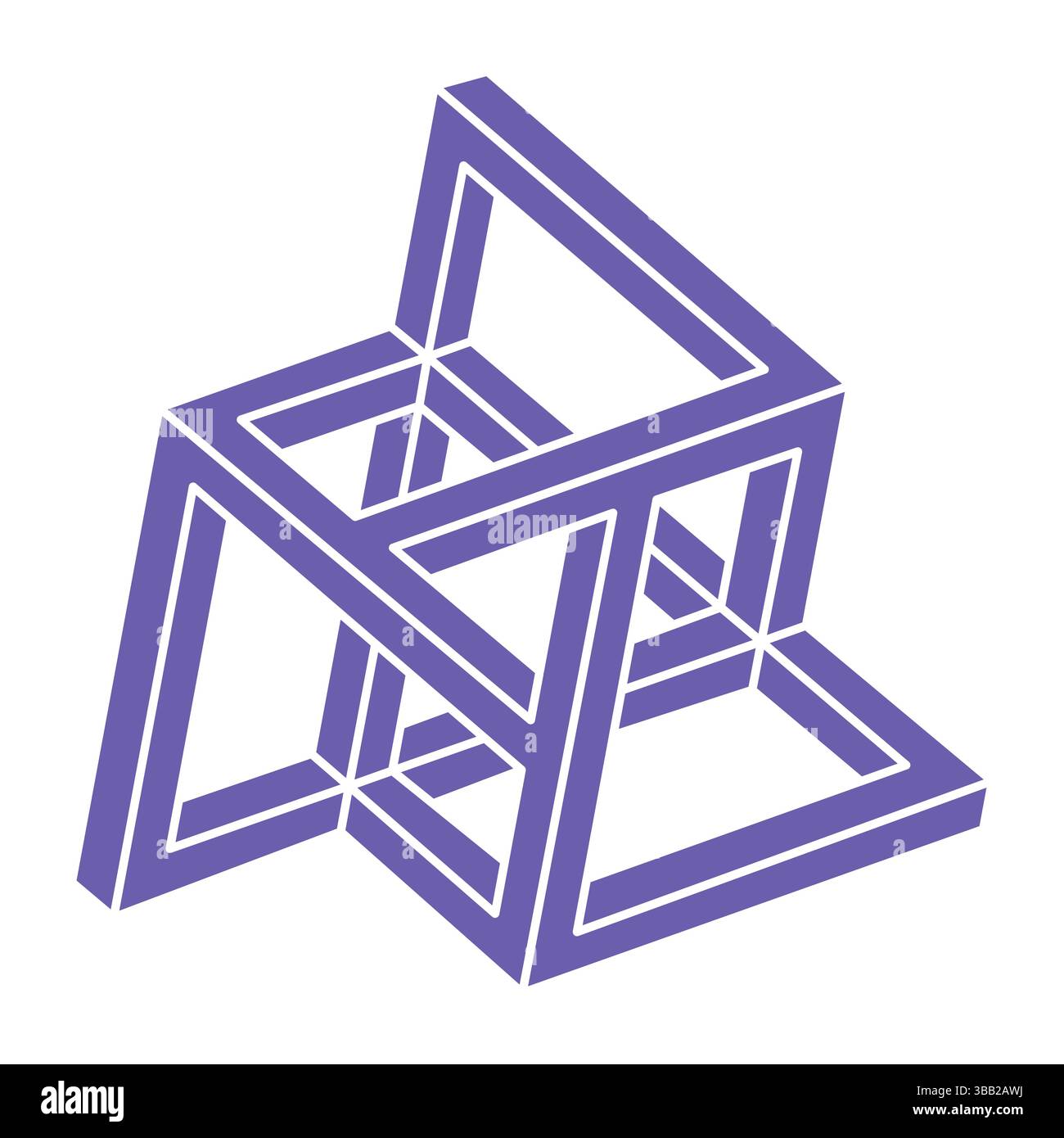 Optical illusion. Impossible shapes vector. Optical art object. Geometric figures. Escher ...