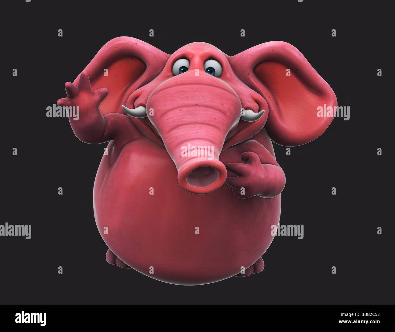 Fun 3D cartoon elephant waving Stock Photo - Alamy