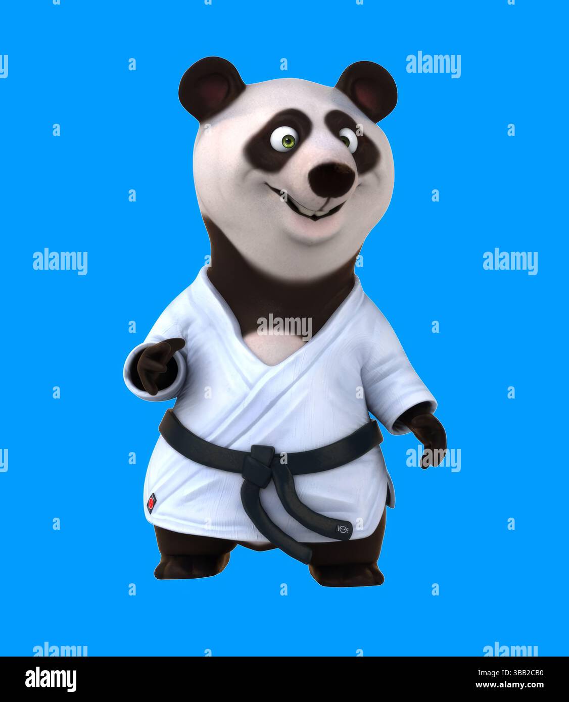 Fun 3D cartoon karateka panda Stock Photo - Alamy