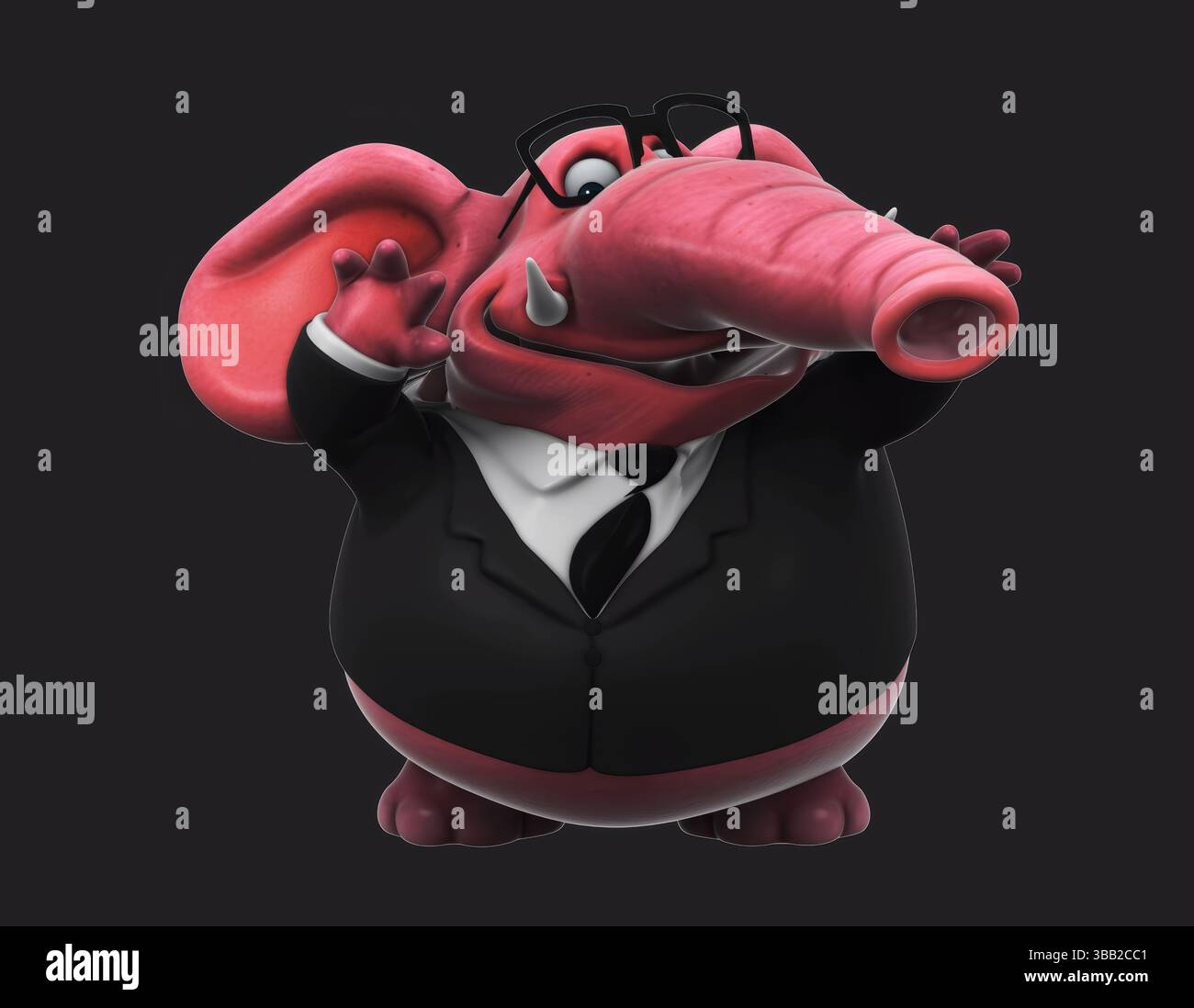 Fun 3D cartoon elephant talking Stock Photo - Alamy