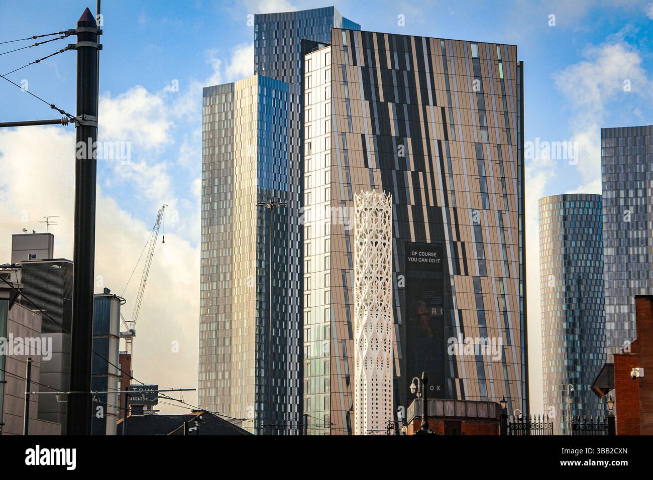 Manchester skyline with a blend of sleek high-rises and surrounding ...