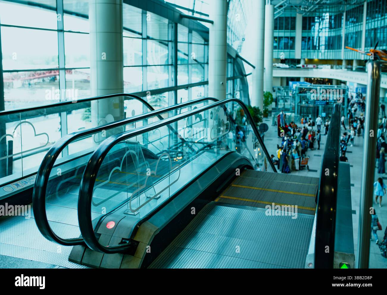 Modern escalator walkway inside public hi-res stock photography and ...