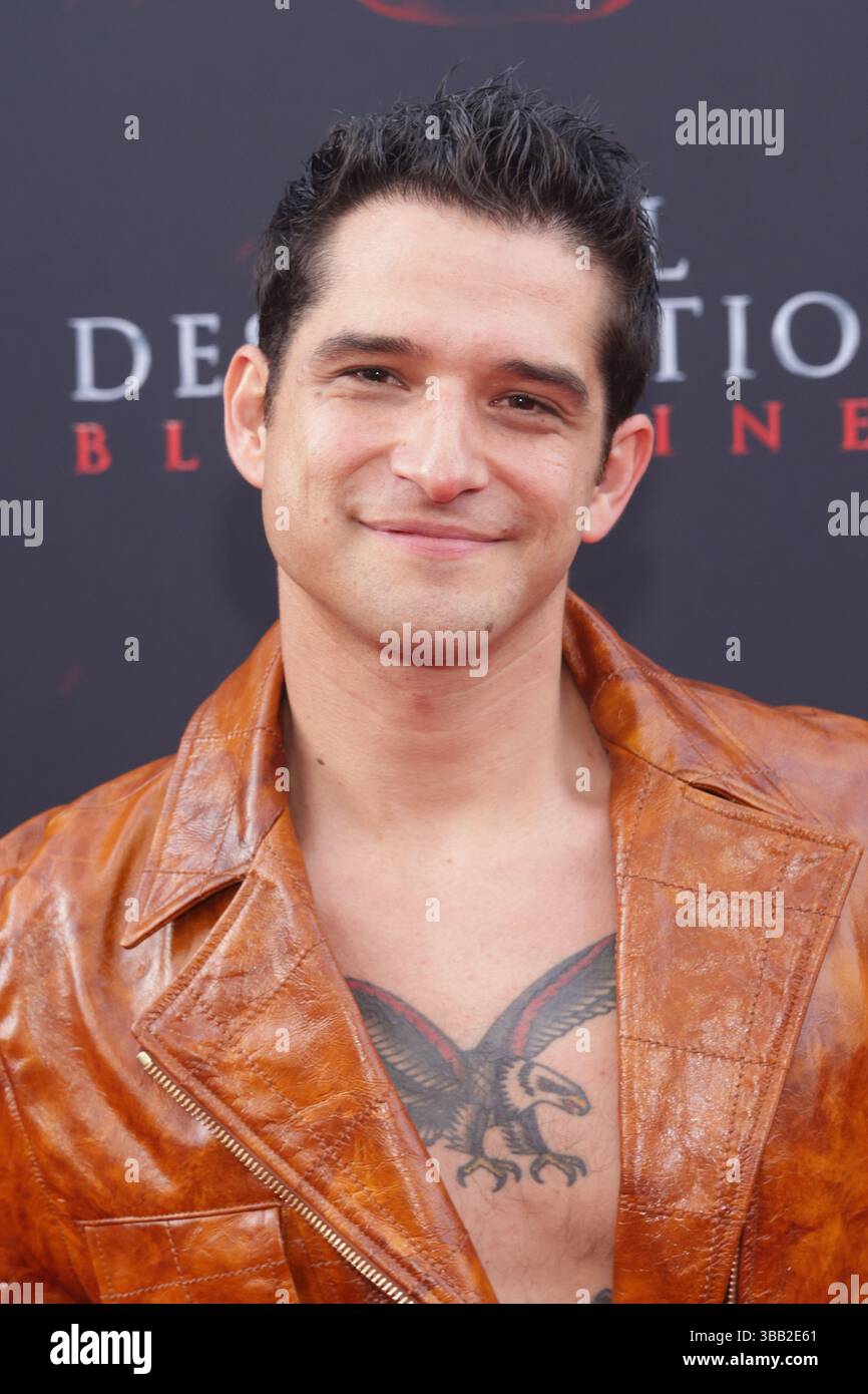 Tyler Posey attends the world premiere of Warner Bros' "Final Destination Bloodlines" at TCL ...