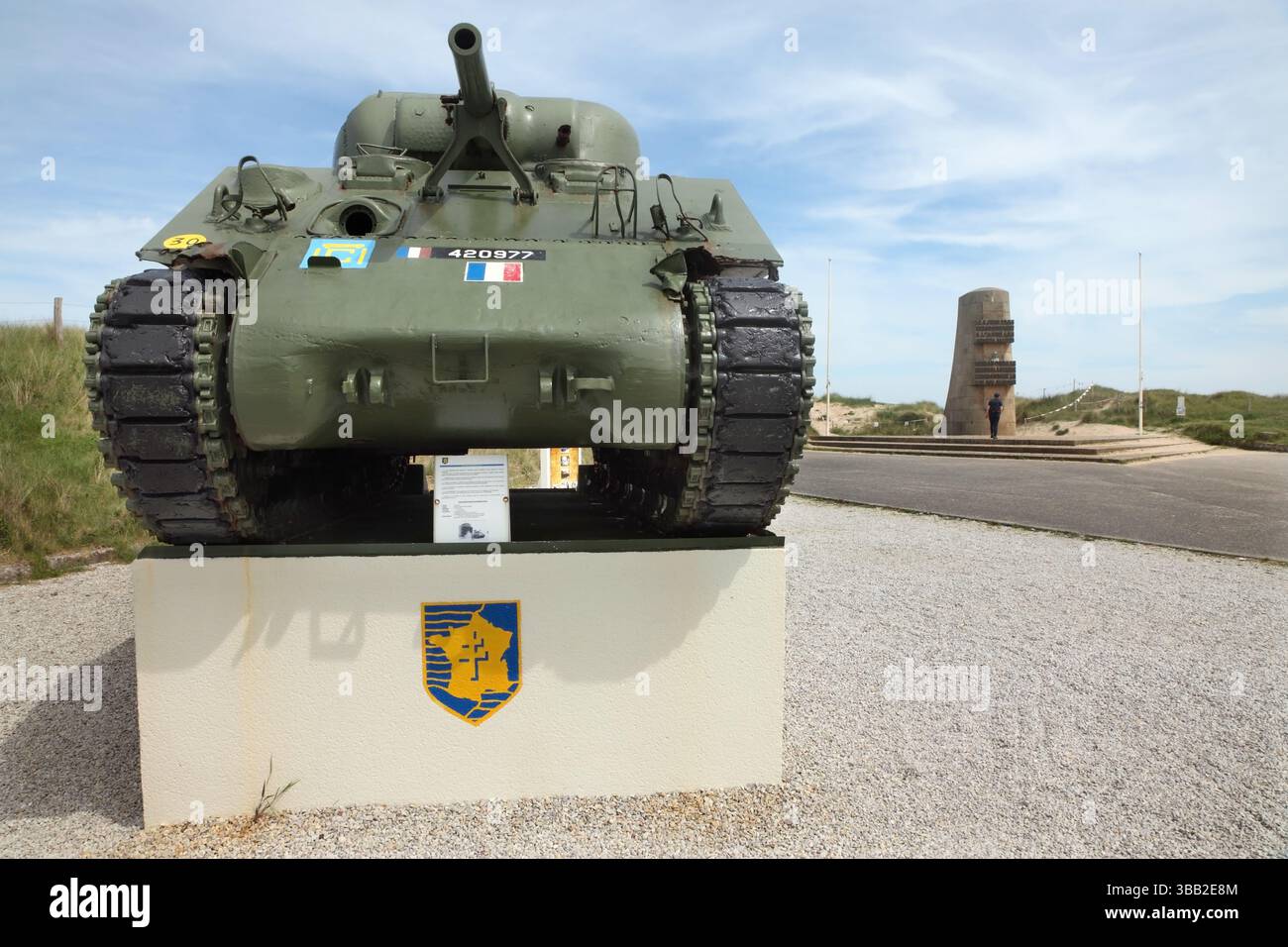 Sherman tank at the Utah Beach D-Day Landing Memorial & Monument of the ...