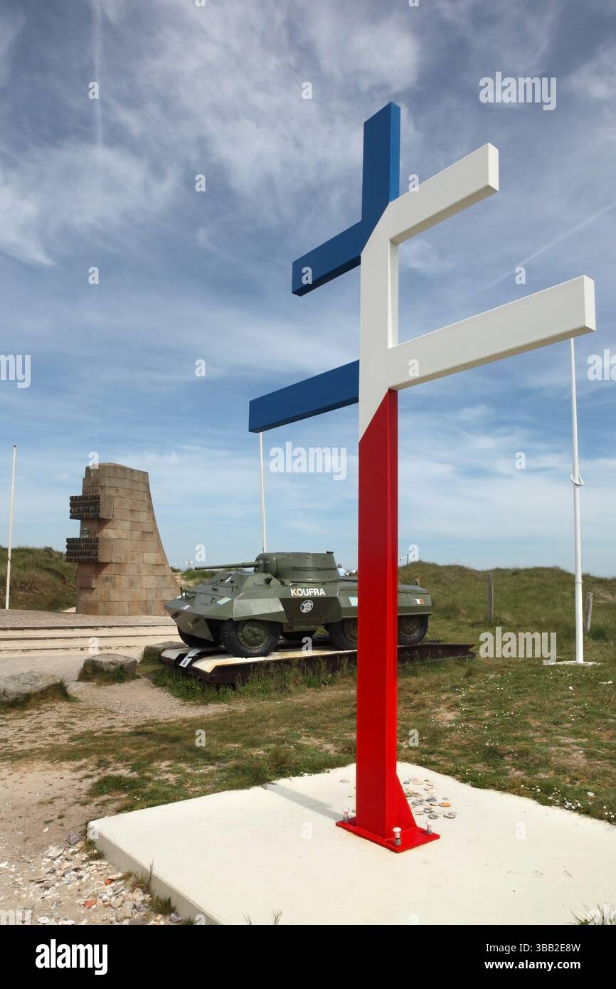Cross of Lorraine at the Utah Beach D-Day Landing Memorial & Monument ...
